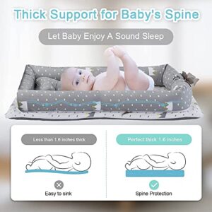 Baby Lounger Cover Baby Nest Cover 100% Cotton Breathable Sleeping Bed Cover for Newborn Nest Co Sleeping Bed Machine Washable (Cloud)