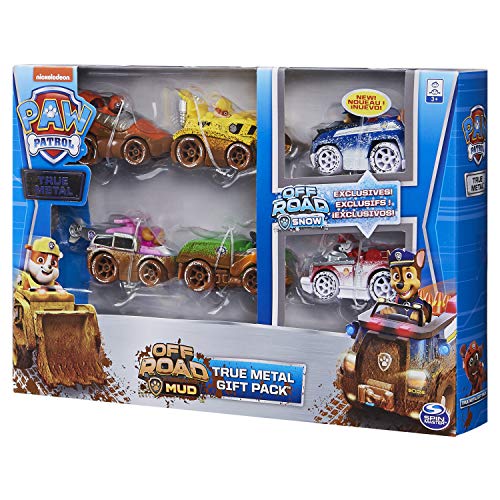 Paw Patrol, True Metal Off-Road Gift Pack of 6 Collectible Die-Cast Vehicles, 1:55 Scale