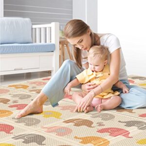 Parklon Folding Play Mat (78.7 x 55.1 x 0.4 inch) (Little Elephant)