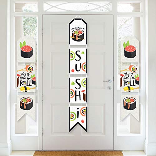 Big Dot of Happiness Let’s Roll - Sushi - Hanging Vertical Paper Door Banners - Japanese Party Wall Decoration Kit - Indoor Door Decor