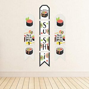 Big Dot of Happiness Let’s Roll - Sushi - Hanging Vertical Paper Door Banners - Japanese Party Wall Decoration Kit - Indoor Door Decor