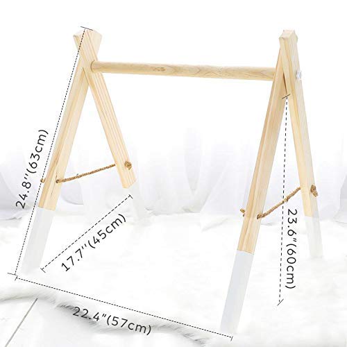 let's make Wood Baby Gym with 4 Wooden Pendant Toys Foldable Baby Play Gym Frame Activity Gym Hanging Bar Newborn Gift Baby Girl and Boy Gym