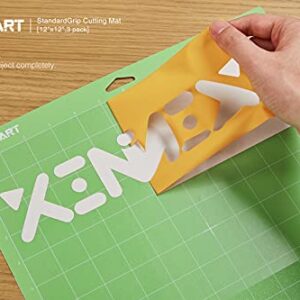 XINART StandardGrip Cutting Mat for Cricut Maker 3/Maker/Explore 3/Air 2/Air/One(12x12 Inch, 3 Mats) Standard Adhesive Sticky Green Quilting Cricket Cutting Mats Replacement Accessories for Cricut