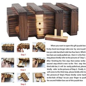 Magic Wooden Box Box Secret Compartment Brain Teaser Box for Adults Extra Secure Secret Drawer.