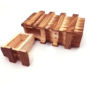 Magic Wooden Box Box Secret Compartment Brain Teaser Box for Adults Extra Secure Secret Drawer.