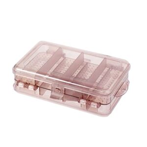 aeiofu jewelry organizer box clear plastic dividers crafts storage tool transparent brown grids storage box plastic jewelry box nail art storage box.