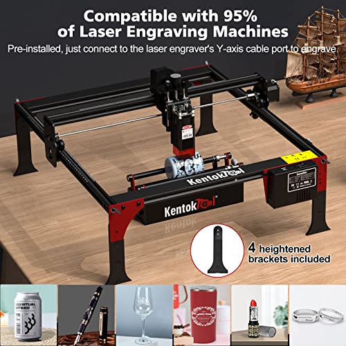 KENTOKTOOL ARot2 Rotary Roller for Laser Engraver, 360°Y-axis Roller with 8 Adjustment Diameters for 6 to 200mm Cylinders, Cups, Pens, Compatible with LE400PRO and Most Other Laser Engraving Machines