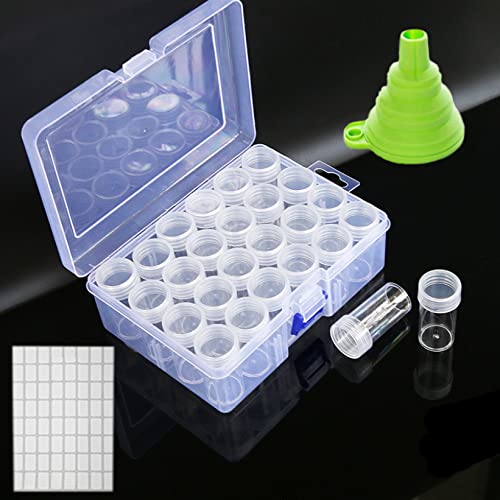 Transparent Diamond Painting Storage, 24/28/42 Grids Containers Plastic Organizer Box for Jewelry Beads Studs Buttons