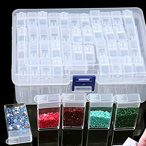 Transparent Diamond Painting Storage, 24/28/42 Grids Containers Plastic Organizer Box for Jewelry Beads Studs Buttons