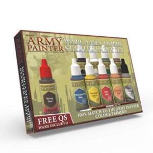 the army painter miniatures paint set, 10 model paints with free highlighting brush, 18ml/bottle, miniature painting kit, non toxic acrylic paint set, wargames hobby starter paint set (new version)