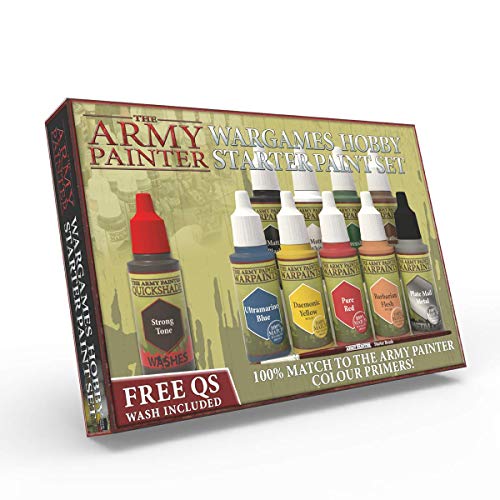 The Army Painter Miniatures Paint Set, 10 Model Paints with FREE Highlighting Brush, 18ml/Bottle, Miniature Painting Kit, Non Toxic Acrylic Paint Set, Wargames Hobby Starter Paint Set (New Version)