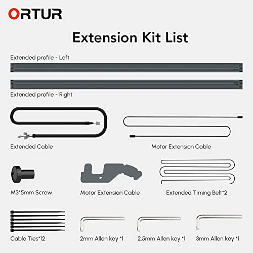 Ortur Laser Engraver Area Expansion Kit, Extension Kit for Laser Master 3 Series Laser Cutter, Engraving Area is Expanded to 400 * 850mm(15.74 x 33.46 Inch)