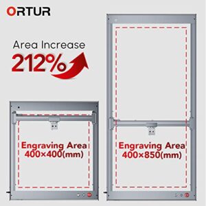 Ortur Laser Engraver Area Expansion Kit, Extension Kit for Laser Master 3 Series Laser Cutter, Engraving Area is Expanded to 400 * 850mm(15.74 x 33.46 Inch)