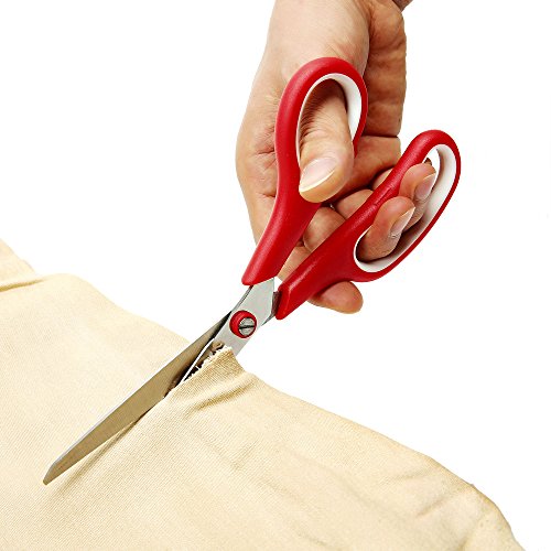 CCR Scissors 8 Inch Soft Comfort-Grip Handles Sharp Blades, 12-Pack