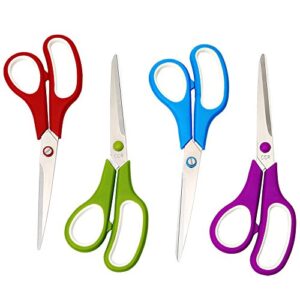 CCR Scissors 8 Inch Soft Comfort-Grip Handles Sharp Blades, 12-Pack