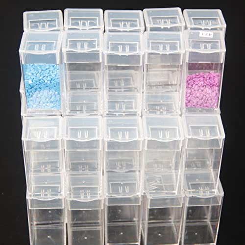 Transparent Diamond Painting Container, Bulk Storage Bottles Beads Crafts Organizer for Rhinestones, Studs, Seeds