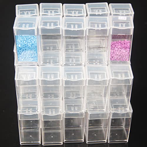 Transparent Diamond Painting Container, Bulk Storage Bottles Beads Crafts Organizer for Rhinestones, Studs, Seeds