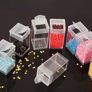 Transparent Diamond Painting Container, Bulk Storage Bottles Beads Crafts Organizer for Rhinestones, Studs, Seeds