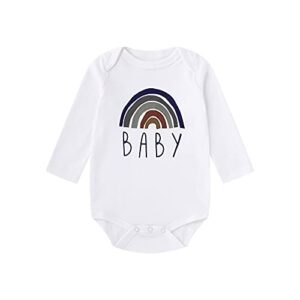 BDONDON Baby Unisex Organic Cotton Onesie Bodysuit Newborn Girl Boys Long-Sleeve Rompers Warm Baby Clothes (Rainbow B, 0-6 Months)