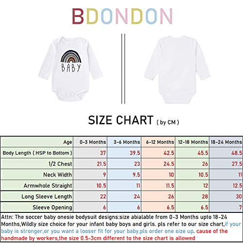 BDONDON Baby Unisex Organic Cotton Onesie Bodysuit Newborn Girl Boys Long-Sleeve Rompers Warm Baby Clothes (Rainbow B, 0-6 Months)