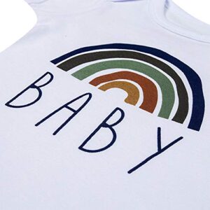 BDONDON Baby Unisex Organic Cotton Onesie Bodysuit Newborn Girl Boys Long-Sleeve Rompers Warm Baby Clothes (Rainbow B, 0-6 Months)