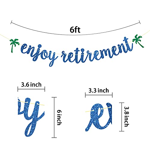 Dill-Dall Enjoy Retirement Banner, Retirement/Farewell Party Decorations, Retired AF Sign, Retirement Decor for Men or Women (Royal Blue)