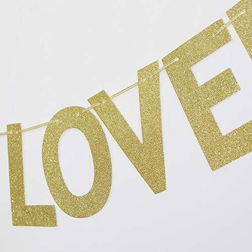 60 Years Loved Gold Glitter Banner for 60th Birthday/Wedding Anniversary Party Sign Photo Props