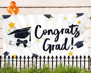 graduation banner 2022 – graduation decorations 2022 – graduation party supplies 2022 – large 71” x 40” graduation backdrop 2022 decor – congrats grad banners yard sign – car decorations for parade