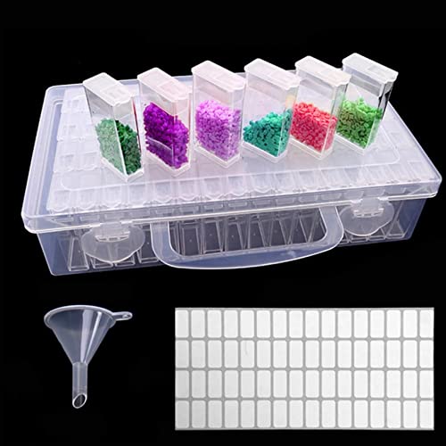 5D Diamond Painting Storage Box with 28/64 Grids, Beads Rhinestones Organizer Container for Seeds, Studs, Jewelry