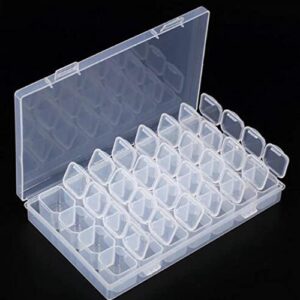 5D Diamond Painting Storage Box with 28/64 Grids, Beads Rhinestones Organizer Container for Seeds, Studs, Jewelry