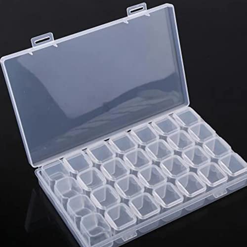 5D Diamond Painting Storage Box with 28/64 Grids, Beads Rhinestones Organizer Container for Seeds, Studs, Jewelry