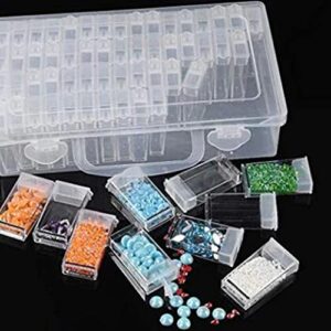 5D Diamond Painting Storage Box with 28/64 Grids, Beads Rhinestones Organizer Container for Seeds, Studs, Jewelry