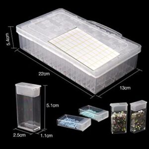 5D Diamond Painting Storage Box with 28/64 Grids, Beads Rhinestones Organizer Container for Seeds, Studs, Jewelry