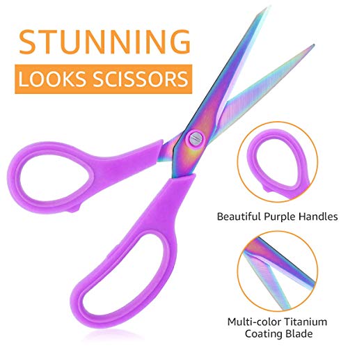 eZAKKA Scissors, Fabric Scissors Sewing Scissors Craft Scissors Heavy Duty Right Handed Scissors Set for Arts, Home, Office