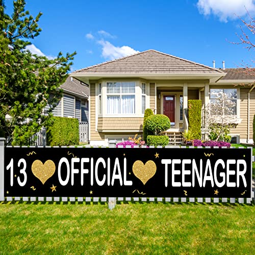 Labakita Large Happy 13th Birthday Banner, 13 Teenager Birthday Banner, 13th Birthday Decorations for Boy or Girl, Teen's 13th Birthday Photo Props