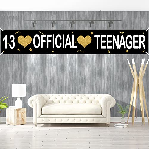 Labakita Large Happy 13th Birthday Banner, 13 Teenager Birthday Banner, 13th Birthday Decorations for Boy or Girl, Teen's 13th Birthday Photo Props