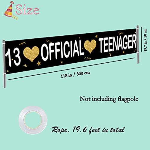 Labakita Large Happy 13th Birthday Banner, 13 Teenager Birthday Banner, 13th Birthday Decorations for Boy or Girl, Teen's 13th Birthday Photo Props