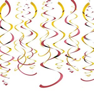 Graduation Party Decorations 2023 Maroon Gold FSU Graduation Graduation Party Supplies Accessories Burgundy Gold Hanging Swirls 15pcs Class of 2023 Maroon Gold for Background Ceiling Home Classroom Graduation Decorations