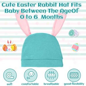 4 Pcs Easter Unisex Newborn Hat Colorful Baby Beanie Hat with Bunny Ears Soft Cute Baby Bunny Hat Newborn Beanie for Infants Baby Caps 0-6 Months