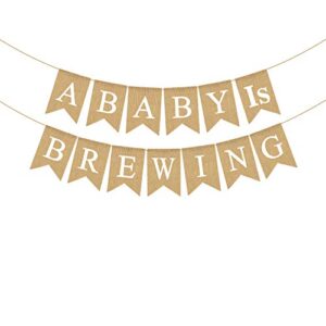 rainlemon jute burlap a baby is brewing banner tea beer diaper party baby shower garland decoration