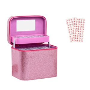 Diamond Painting Storage Container with 126 Bottles, Glitter Box 5D Diamond Painting Accessories for Beads Studs