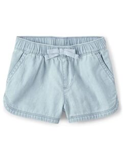 the children’s place baby toddler girls denim shorts, tessa wash, 2t,baby girls,and toddler girls pull on denim shorts,tessa wash,2t