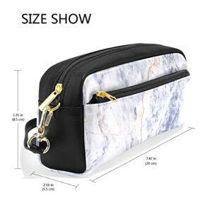 WOZO Gray Marble Stone Texture Pen Pencil Case Makeup Cosmetic Pouch Case Travel Bag