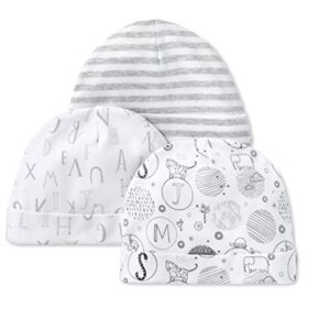 Lamaze Organic Baby baby girls Pure Organic Cotton Unisex Hats, 3 Pack Hat, Grey, 12 Months US