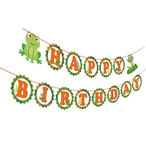 Gyzone Reptile Snake Garland Birthday Banner, Reptile Party Decorations Supplies