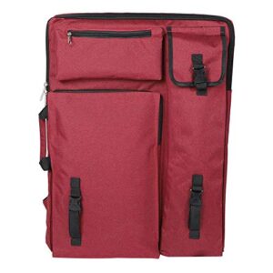 artist portfolio carry backpack, 4k art portfolio case artist backpack canvas bag 66 x 49 x 6cm large carry shoulder bag multifunctional draw board bags(red)