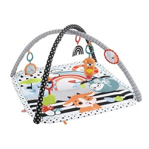 fisher-price 3-in-1 music, glow and grow gym, infant activity play mat for tummy time and take along