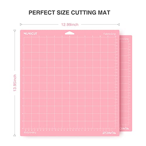 Monicut 2 Pcs Fabricgrip Cutting Mat for Cricut Maker 3/Maker/Explore 3/Air 2/Air/One 12"x12" Replacement Cutting Mats for Cricut Cutting Mats for DIY Projects