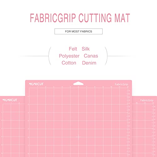 Monicut 2 Pcs Fabricgrip Cutting Mat for Cricut Maker 3/Maker/Explore 3/Air 2/Air/One 12"x12" Replacement Cutting Mats for Cricut Cutting Mats for DIY Projects