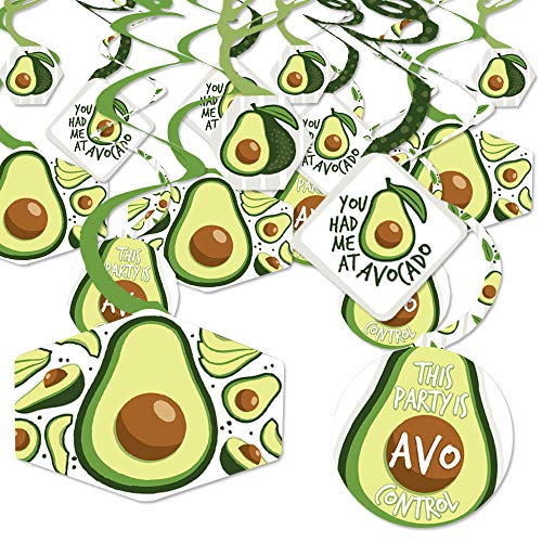 Big Dot of Happiness Hello Avocado - Fiesta Party Hanging Decor - Party Decoration Swirls - Set of 40